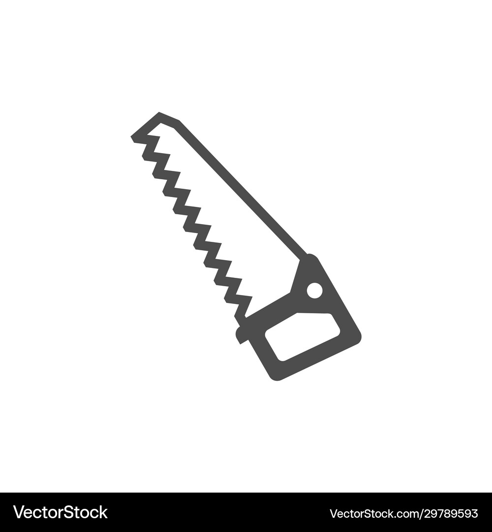 Saw black icon garden tool equipment Royalty Free Vector