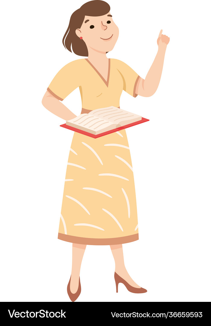 Smart woman school teacher or educator with open Vector Image