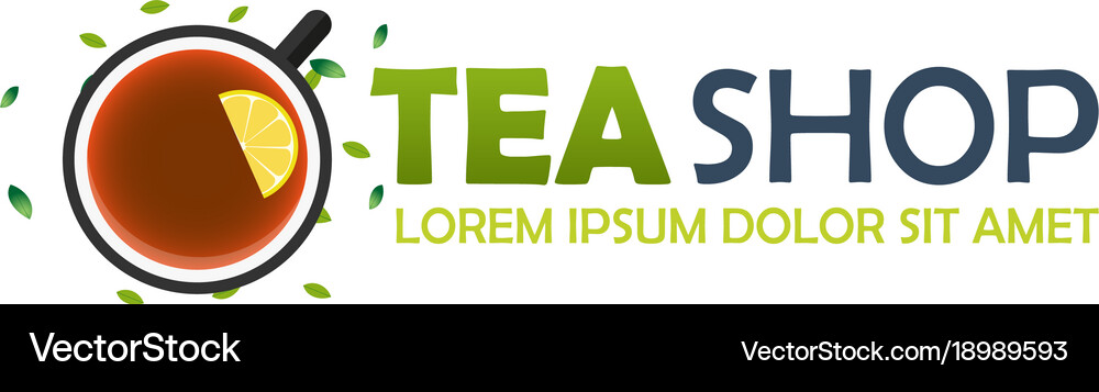 Tea shop logo company Royalty Free Vector Image