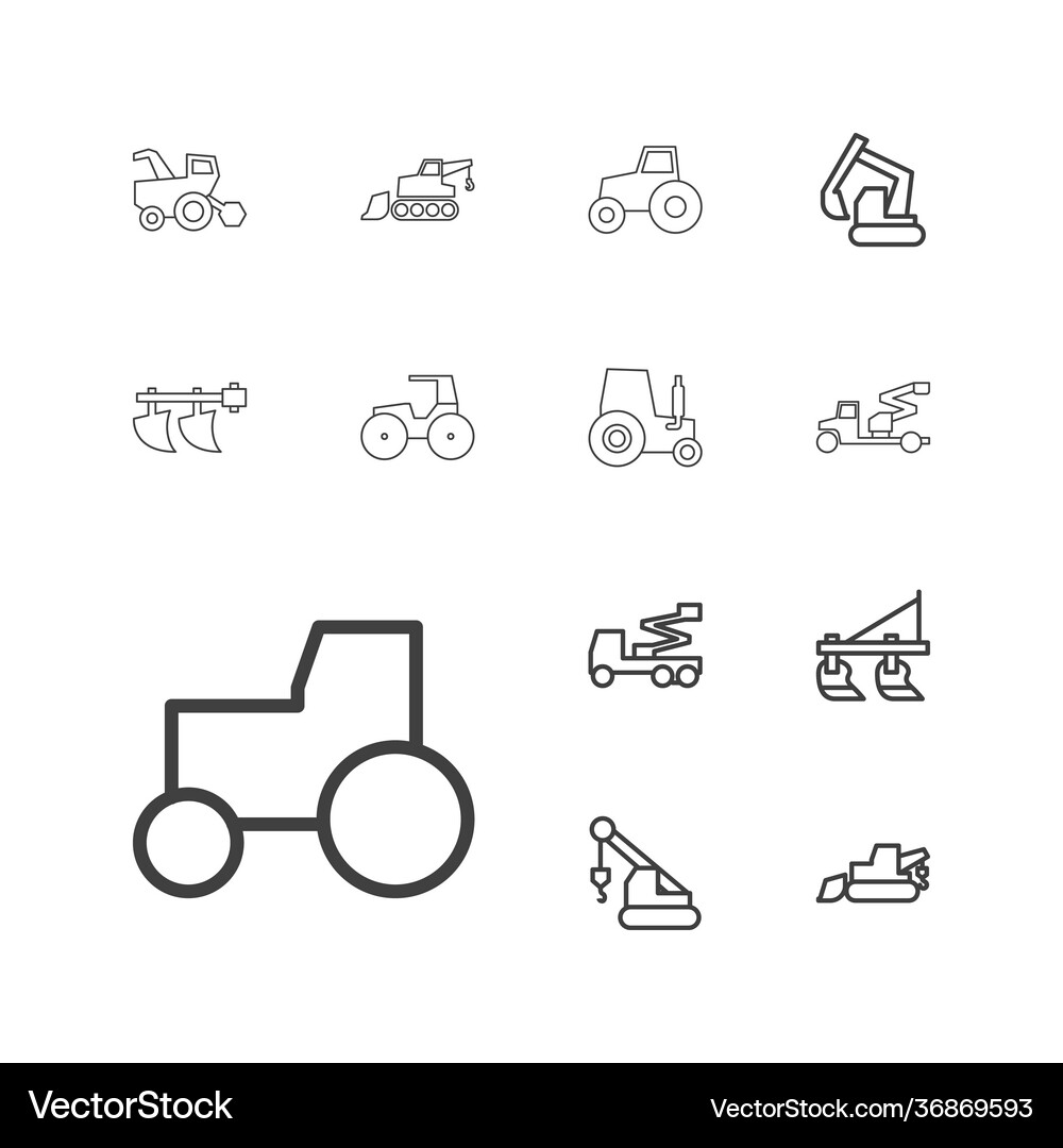 Traktor Icons Lizenzfreies Vektorbild - VectorStock