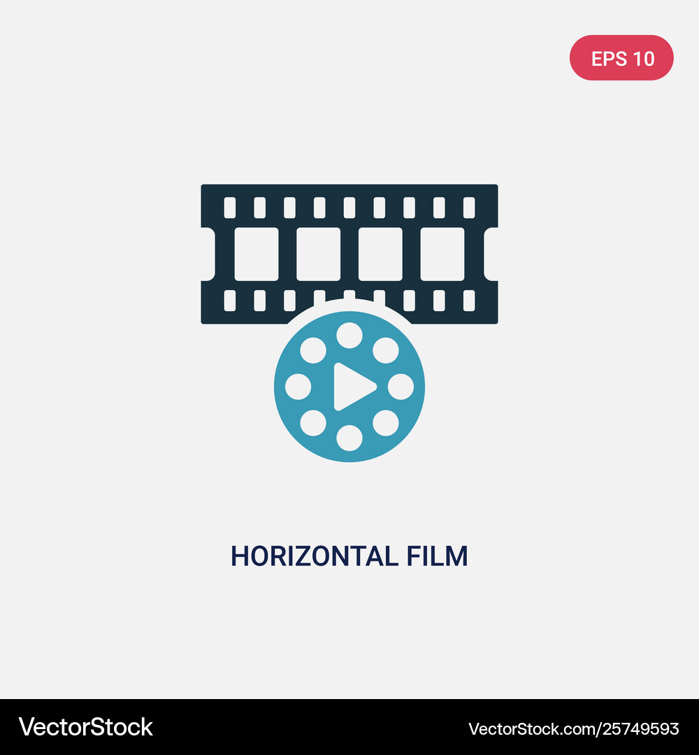 Two color horizontal film strip icon from Vector Image