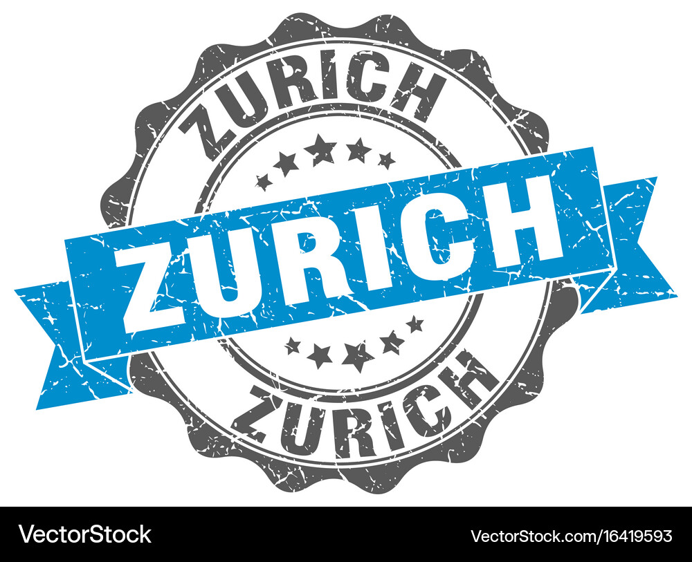 Zurich round ribbon seal Royalty Free Vector Image
