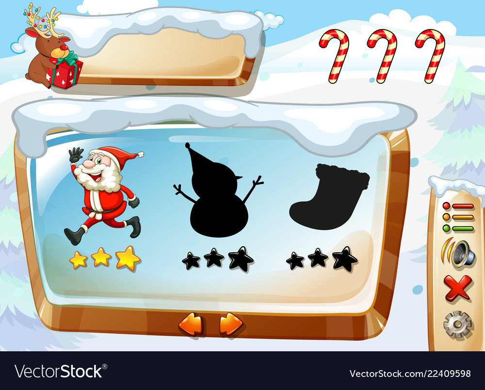 A christmas game template Royalty Free Vector Image