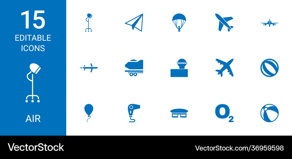 Air icons Royalty Free Vector Image - VectorStock
