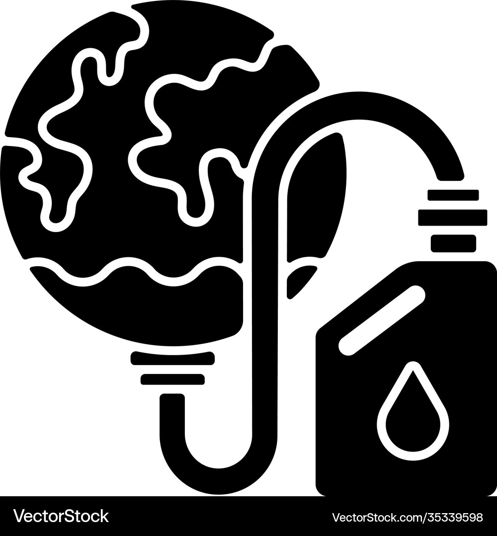 Biological resources depletion black glyph icon Vector Image