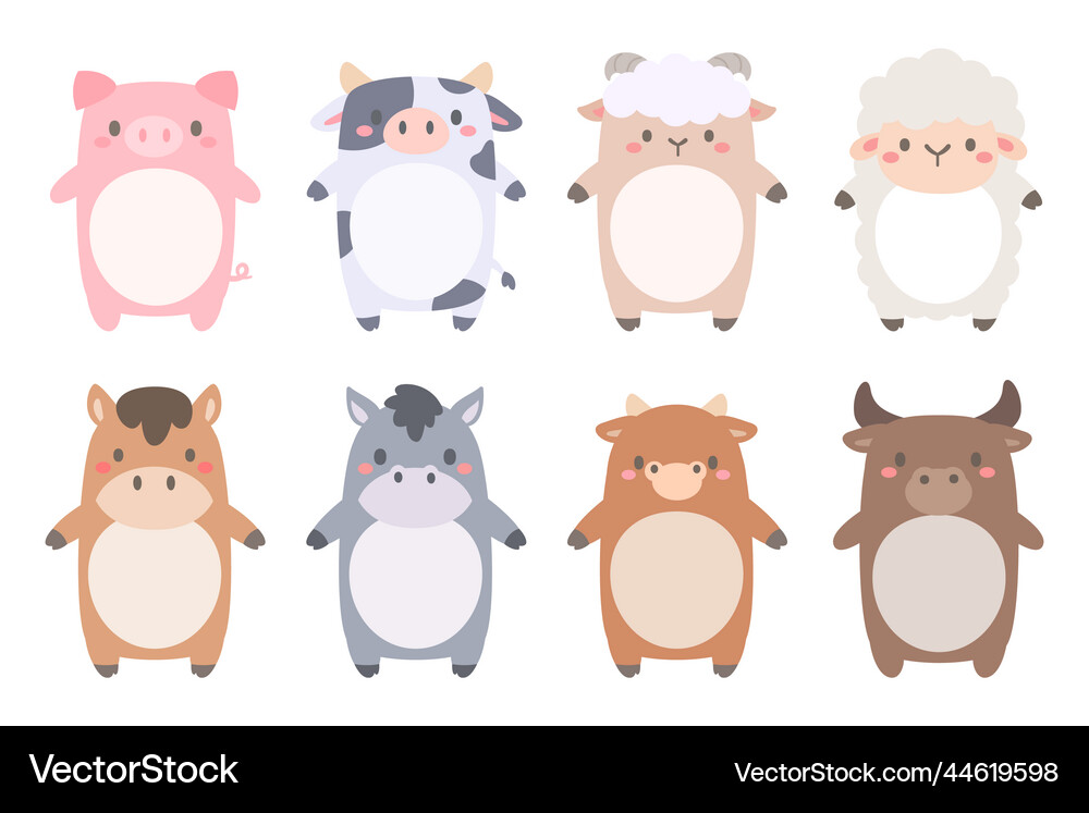 Cute wild animal cartoon text frame Royalty Free Vector