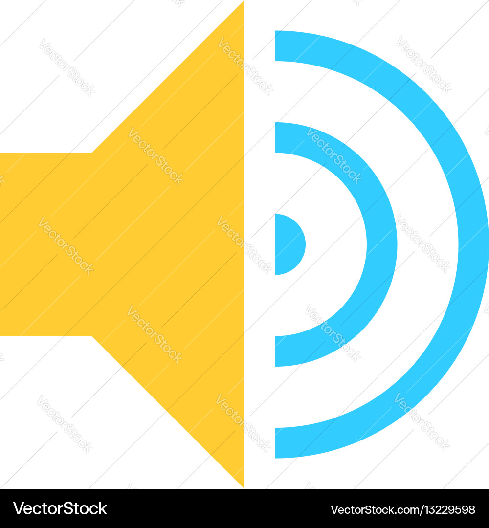 Flat volume high icon loudspeaker sign Royalty Free Vector