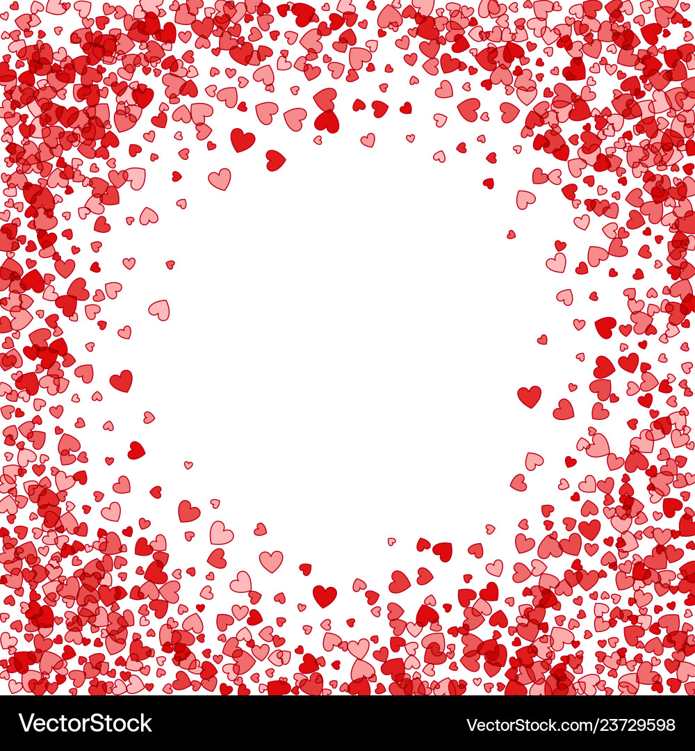 Frame or border of random scatter hearts Vector Image