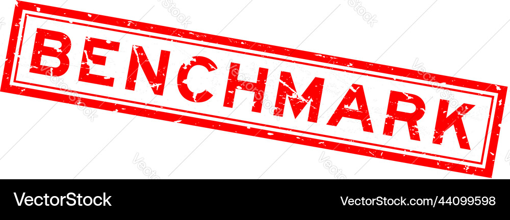Grunge red benchmark word square rubber seal Vector Image