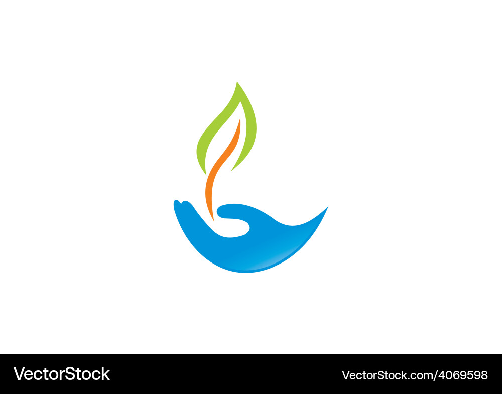 Hand plant ecology protection logo Royalty Free Vector Image