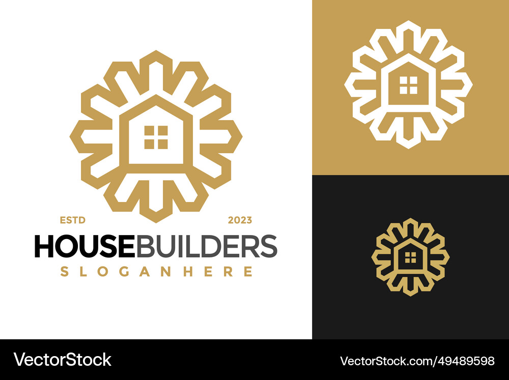 House builders logo design symbol icon Royalty Free Vector