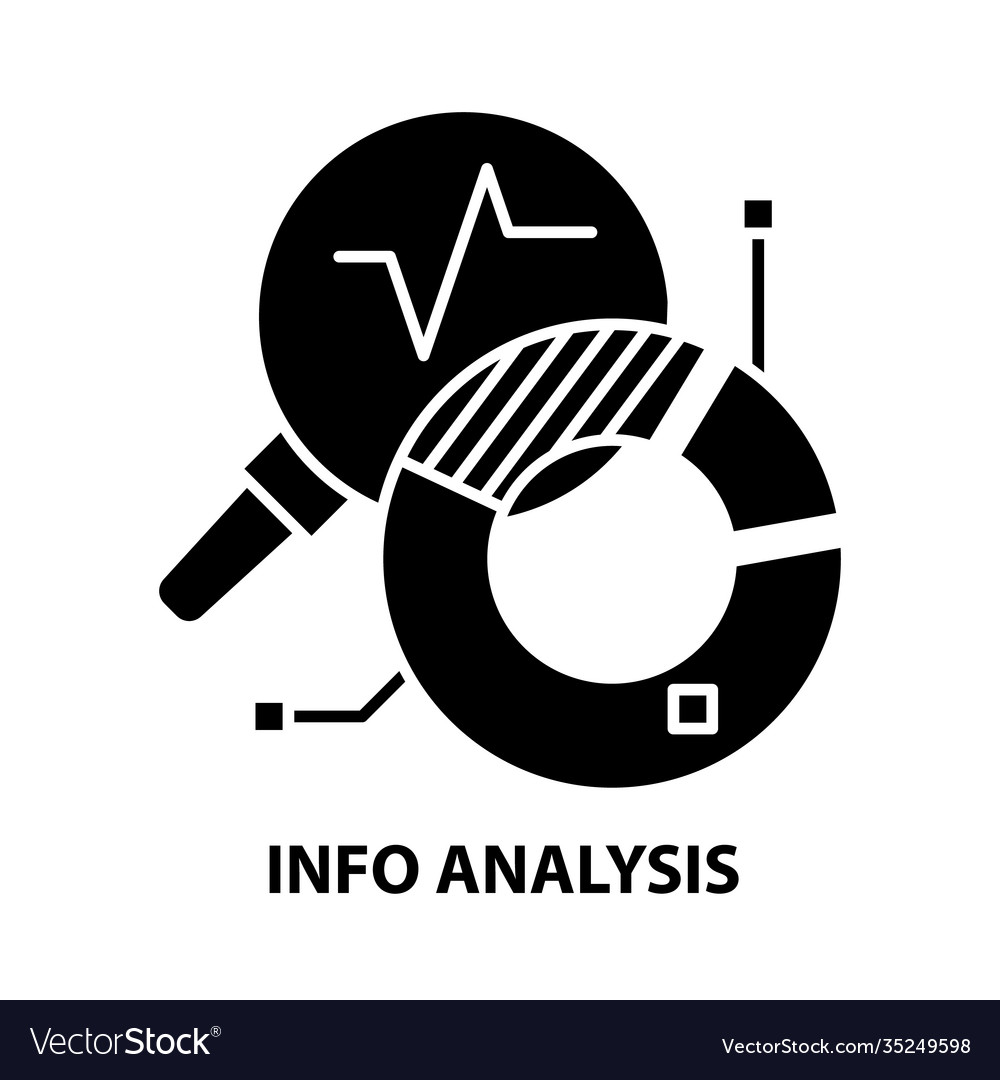Info analysis icon black sign Royalty Free Vector Image