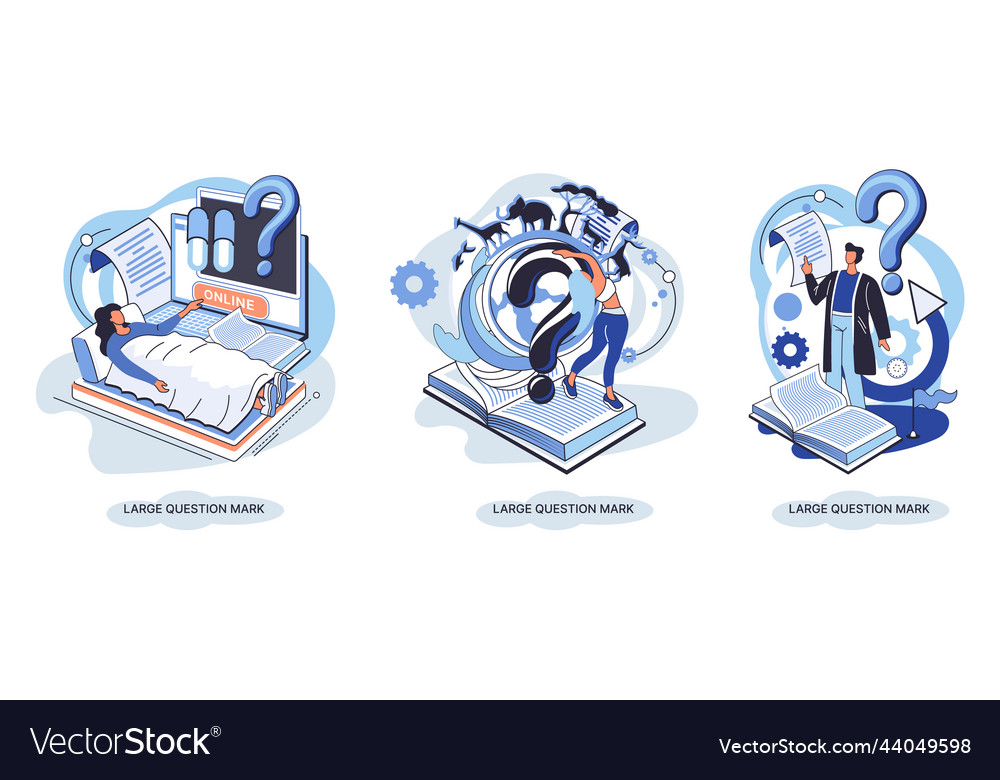 Ladge question mark problem and solution concept Vector Image