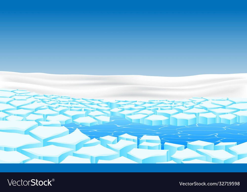 Landscape glacier at geographic pole Royalty Free Vector