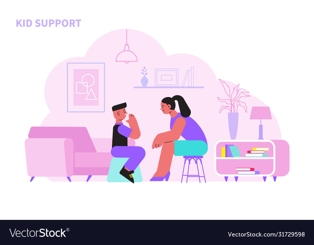 Psychological support flat Royalty Free Vector Image