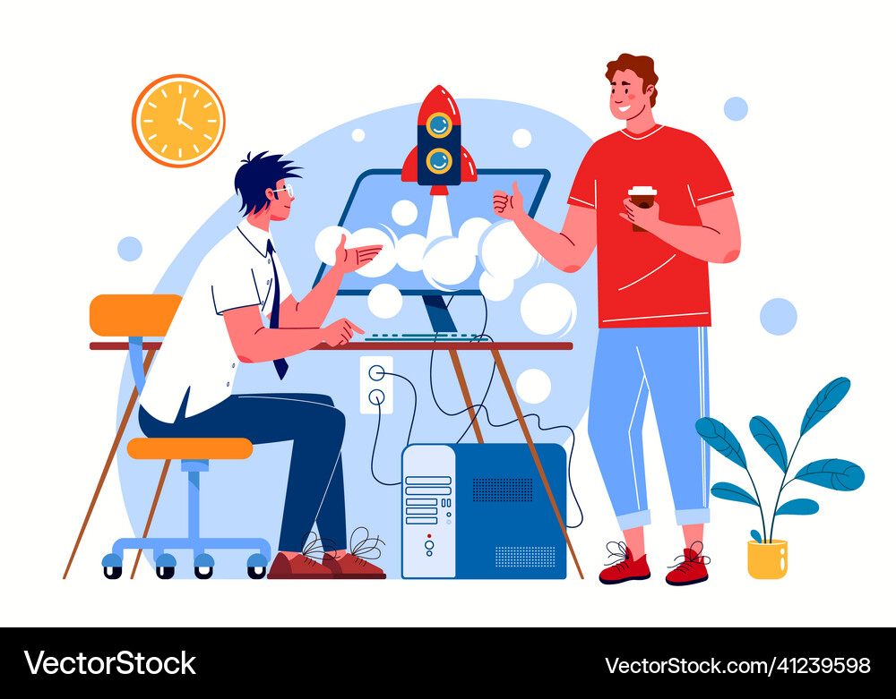 Quick start growth and development of company Vector Image
