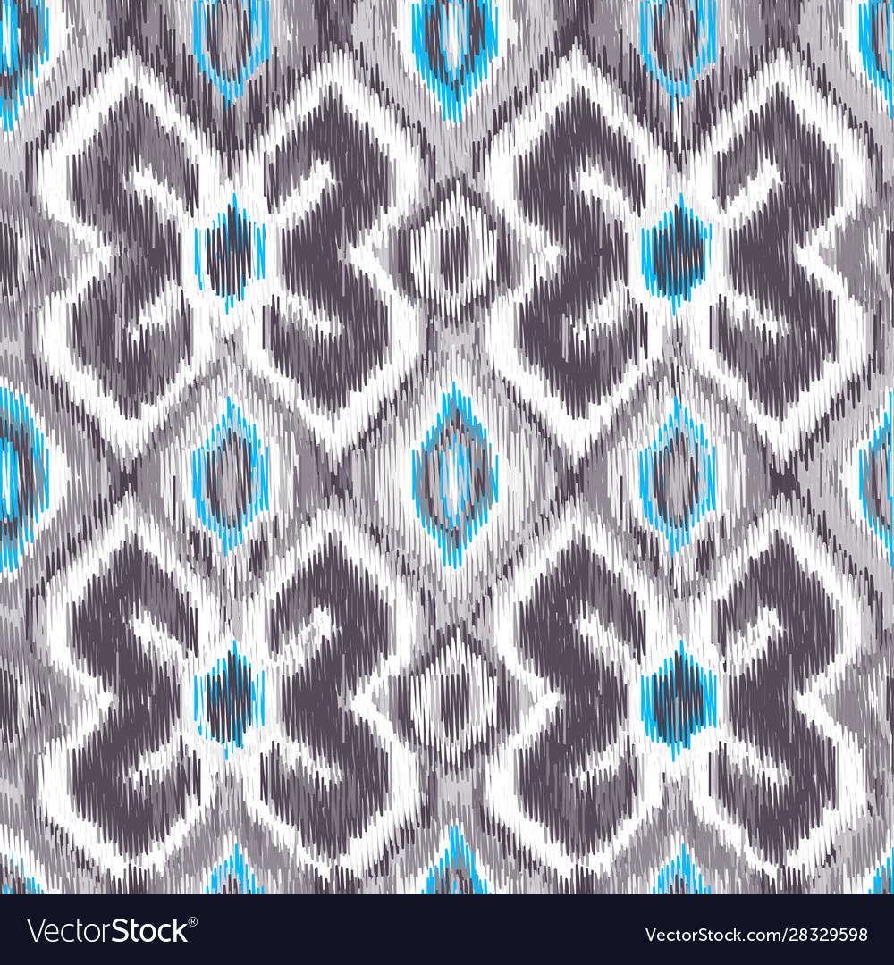 Seamless ikat pattern Royalty Free Vector Image