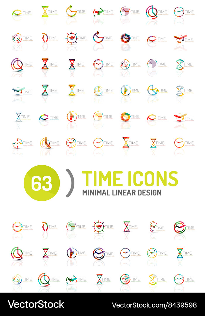 Set of abstract logo ideas time concepts Vector Image