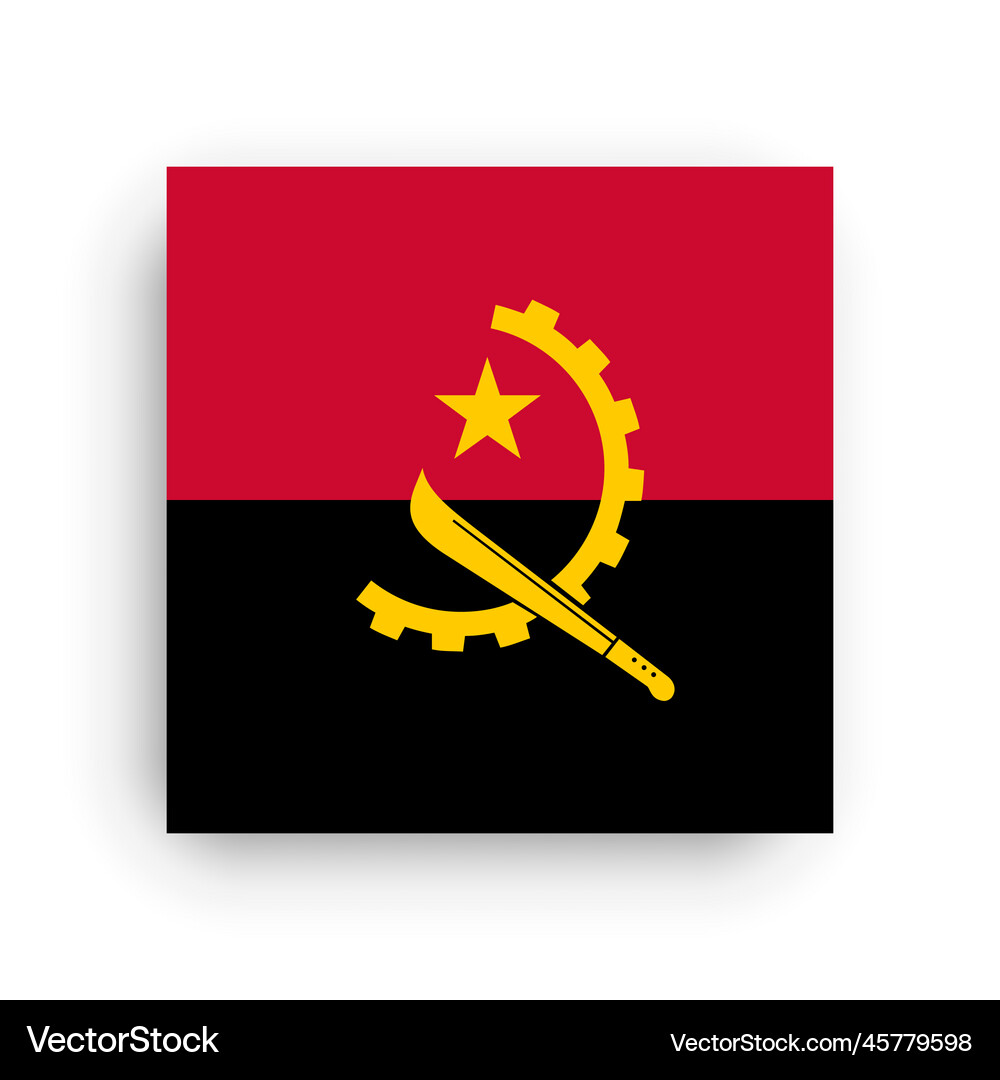 Square flag of angola Royalty Free Vector Image