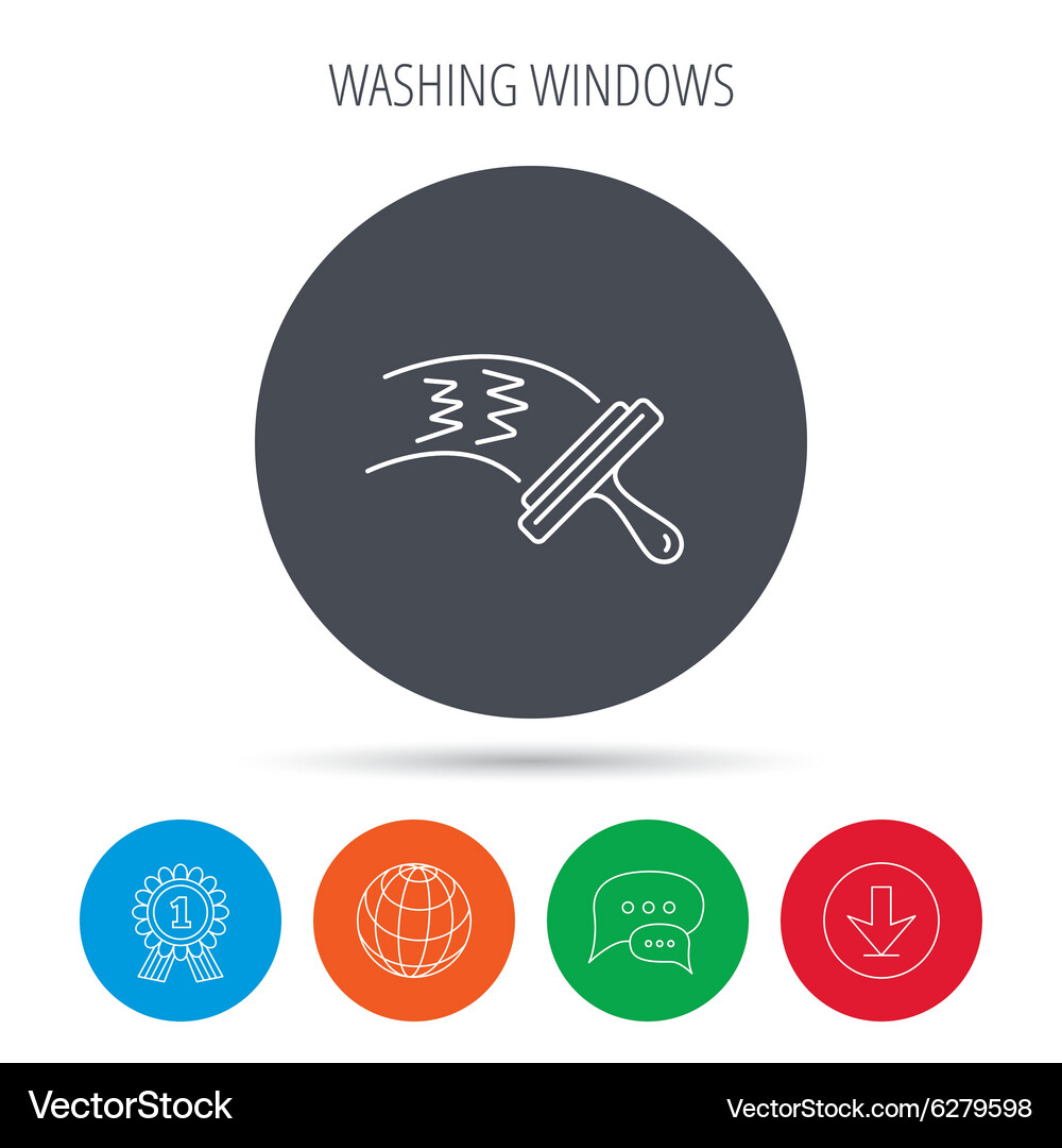 Washing windows icon cleaning sign Royalty Free Vector Image