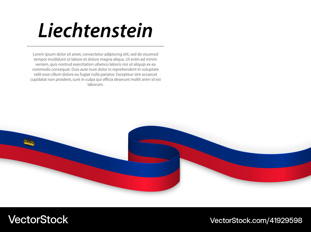Waving ribbon or banner with flag Royalty Free Vector Image