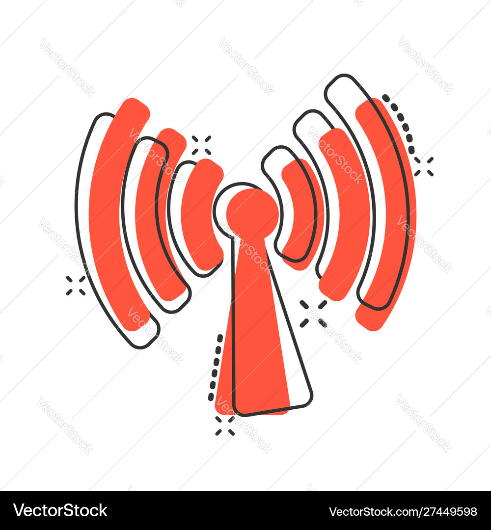 Wifi internet icon in comic style wi-fi wireless Vector Image