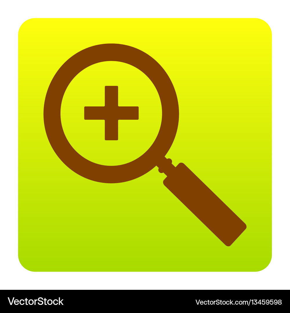 Zoom sign brown icon at Royalty Free Vector Image