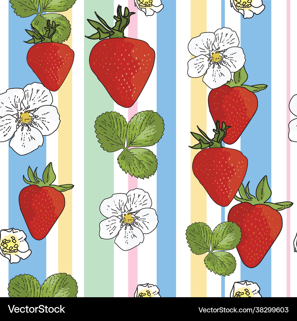 Background garden strawberries berry Royalty Free Vector