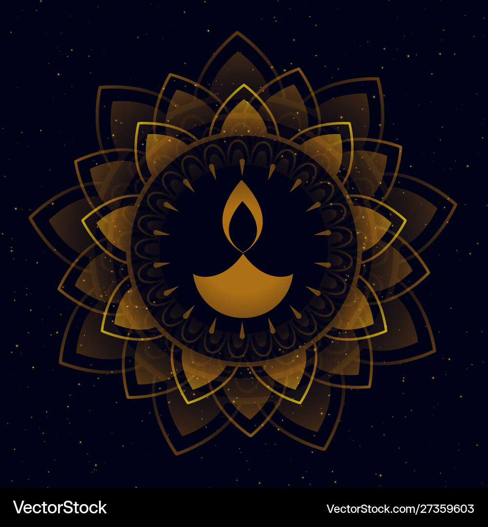 Beautiful decorative diya design for diwali Vector Image