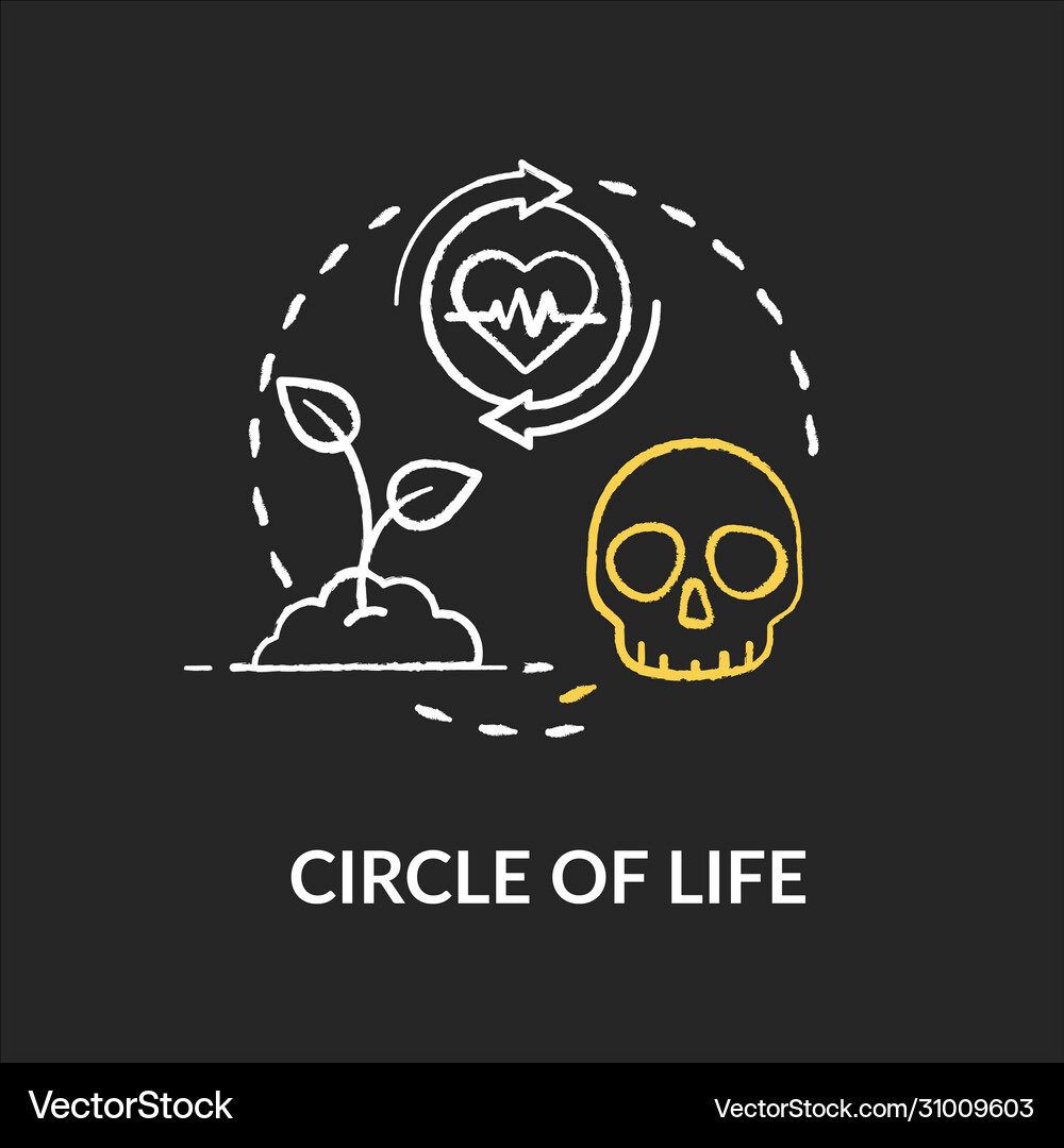 Circle life chalk rgb color concept icon Vector Image