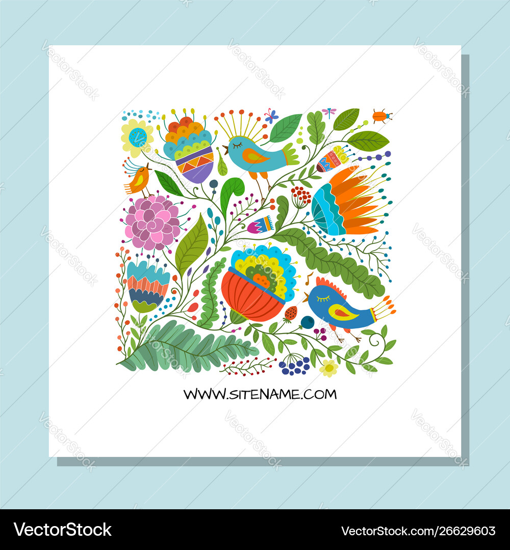 Greeting card design floral background Royalty Free Vector