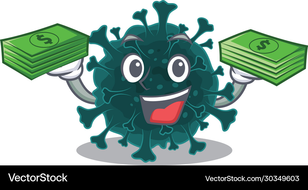 Happy face coronavirus covid 19 character having Vector Image