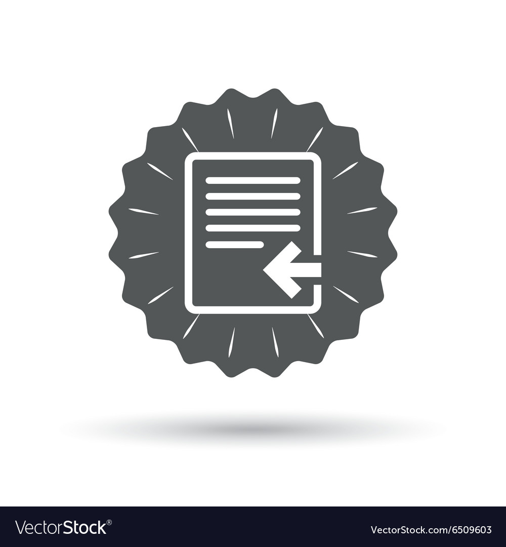 Import file icon document symbol Royalty Free Vector Image