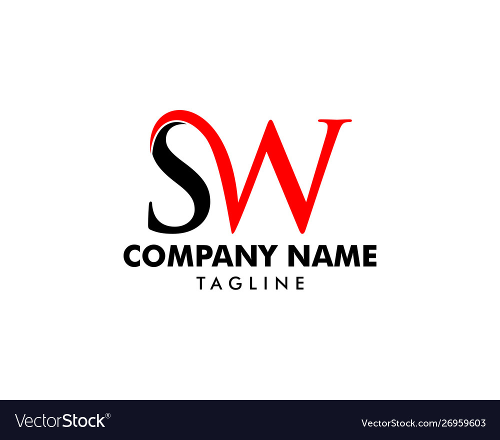 Initial letter sw logo template design Royalty Free Vector