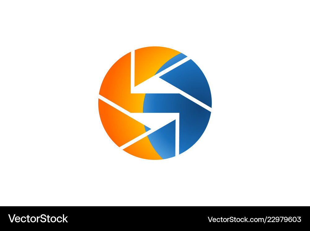 Letter s camera logo designs inspiration isolated Vector Image