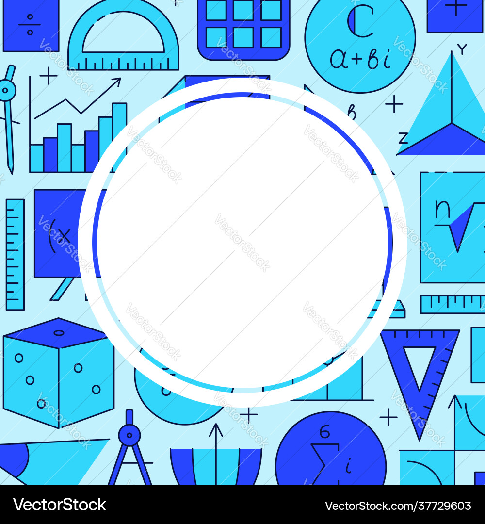 Mathematics symbols banner with place for text Vector Image