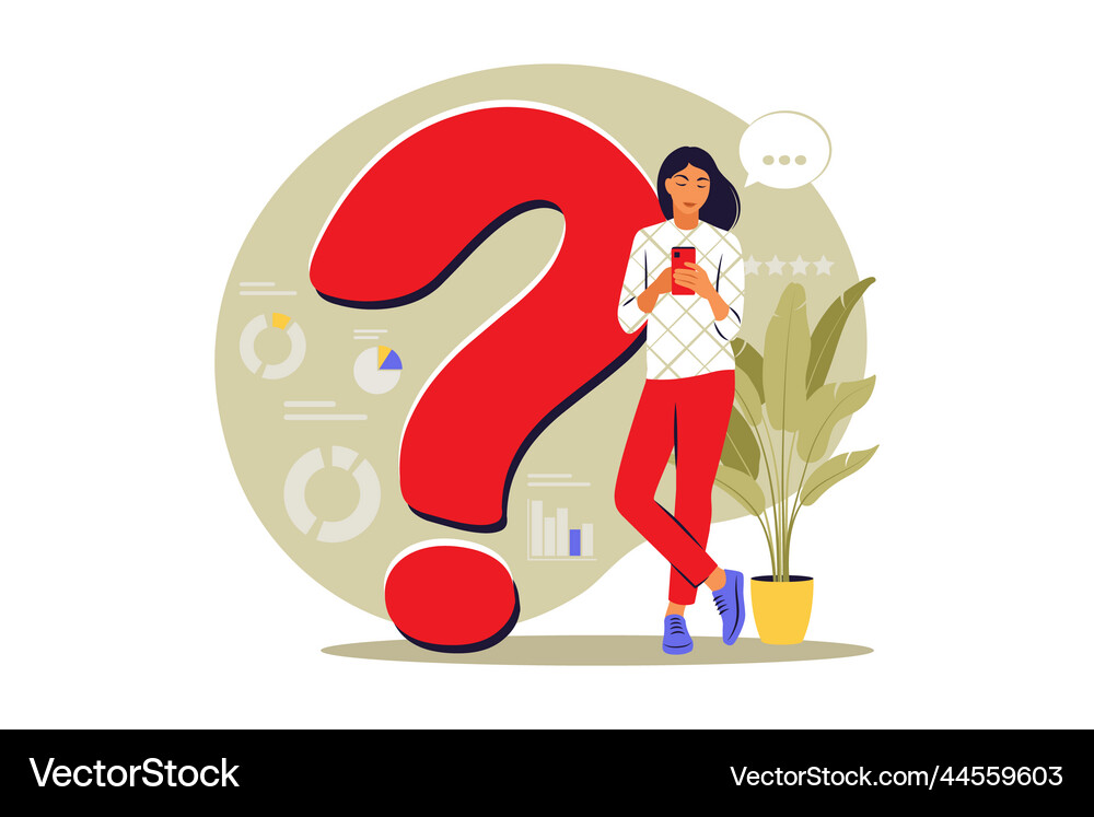 Questions concept people ask frequently asked Vector Image