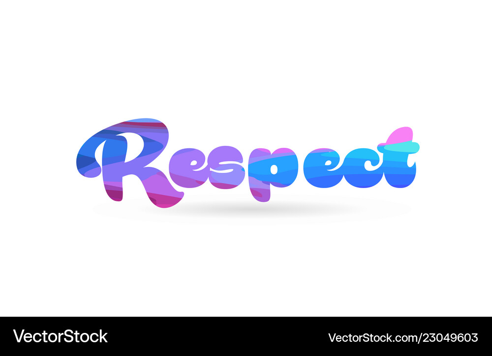 Respect pink blue color word text logo icon Vector Image