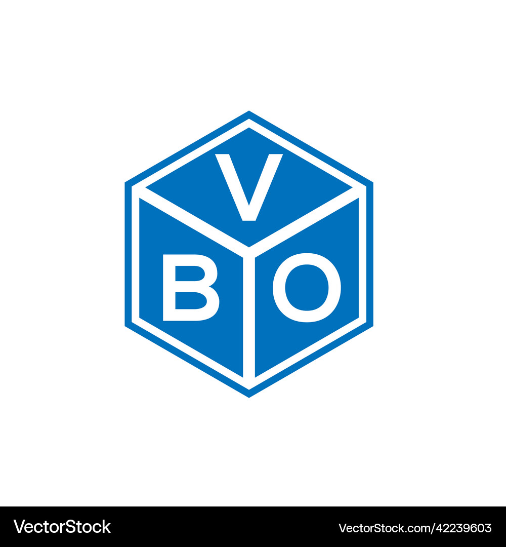 Vbo letter logo design on black background Vector Image