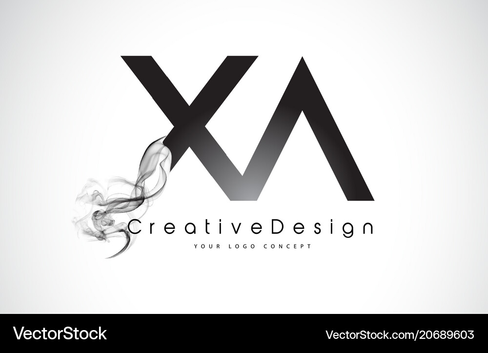 Xa letter logo design with black smoke Royalty Free Vector