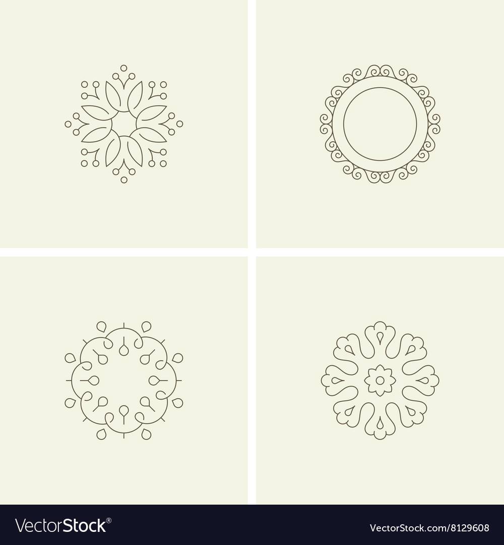 Abstract flower elements Royalty Free Vector Image