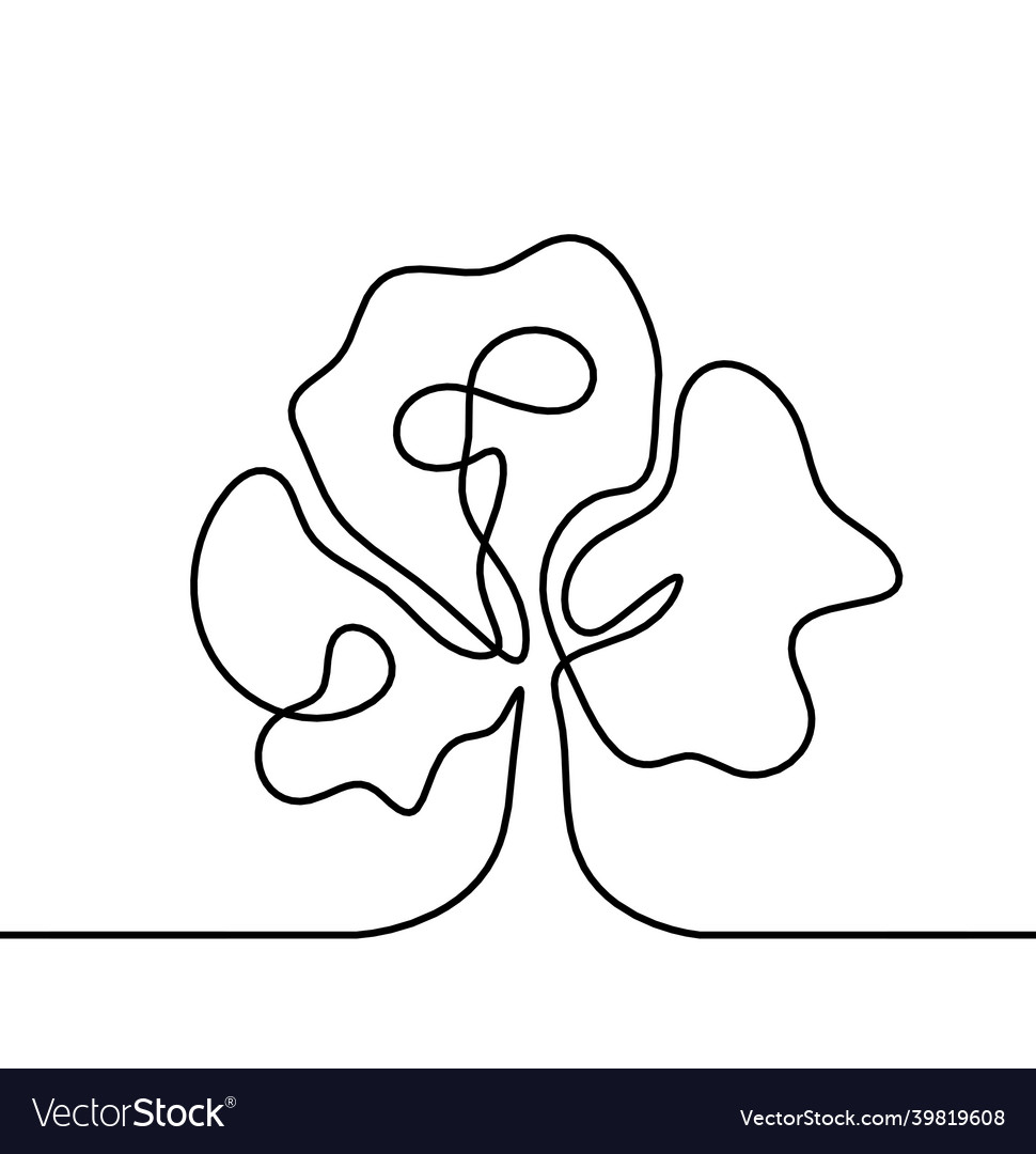 Abstract tree as line drawing on the white Vector Image