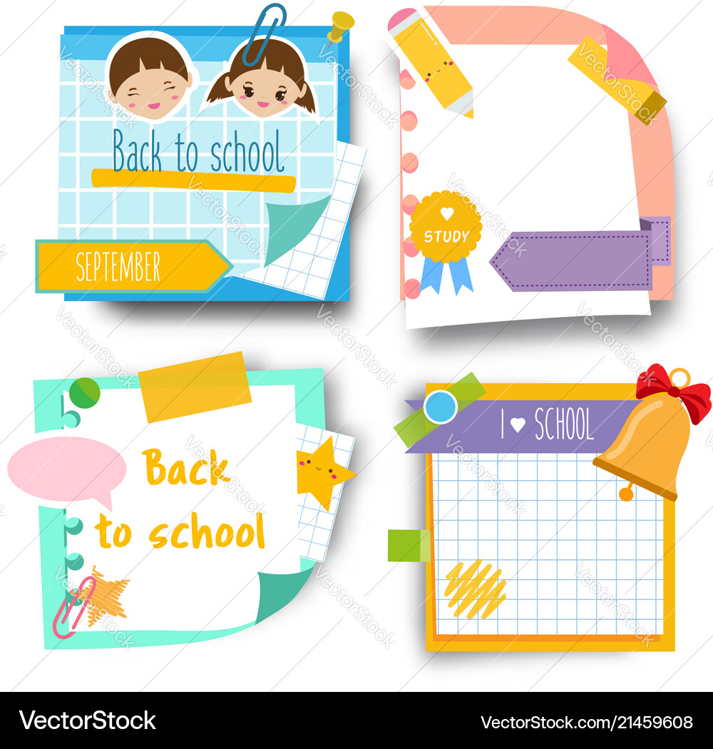 Back to school stickers design template of memory Vector Image