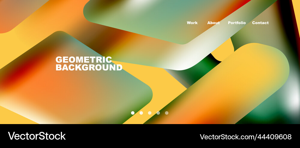 Colorful geometric background landing page Vector Image