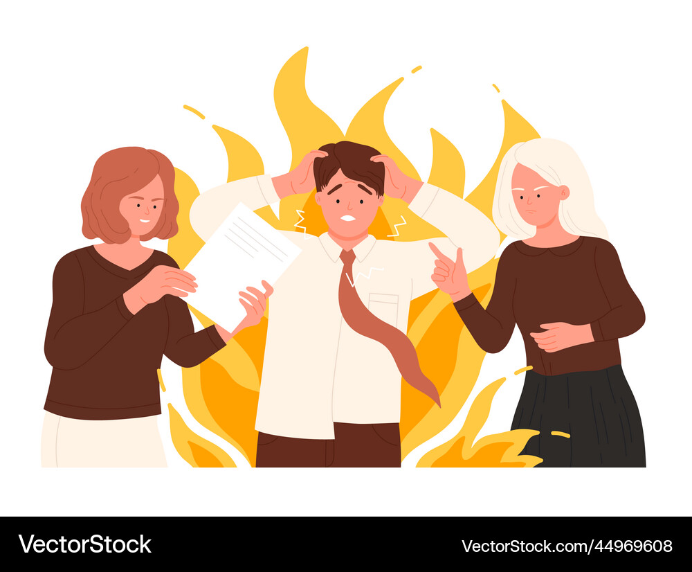 Deadline pressure people work in high stress sad Vector Image