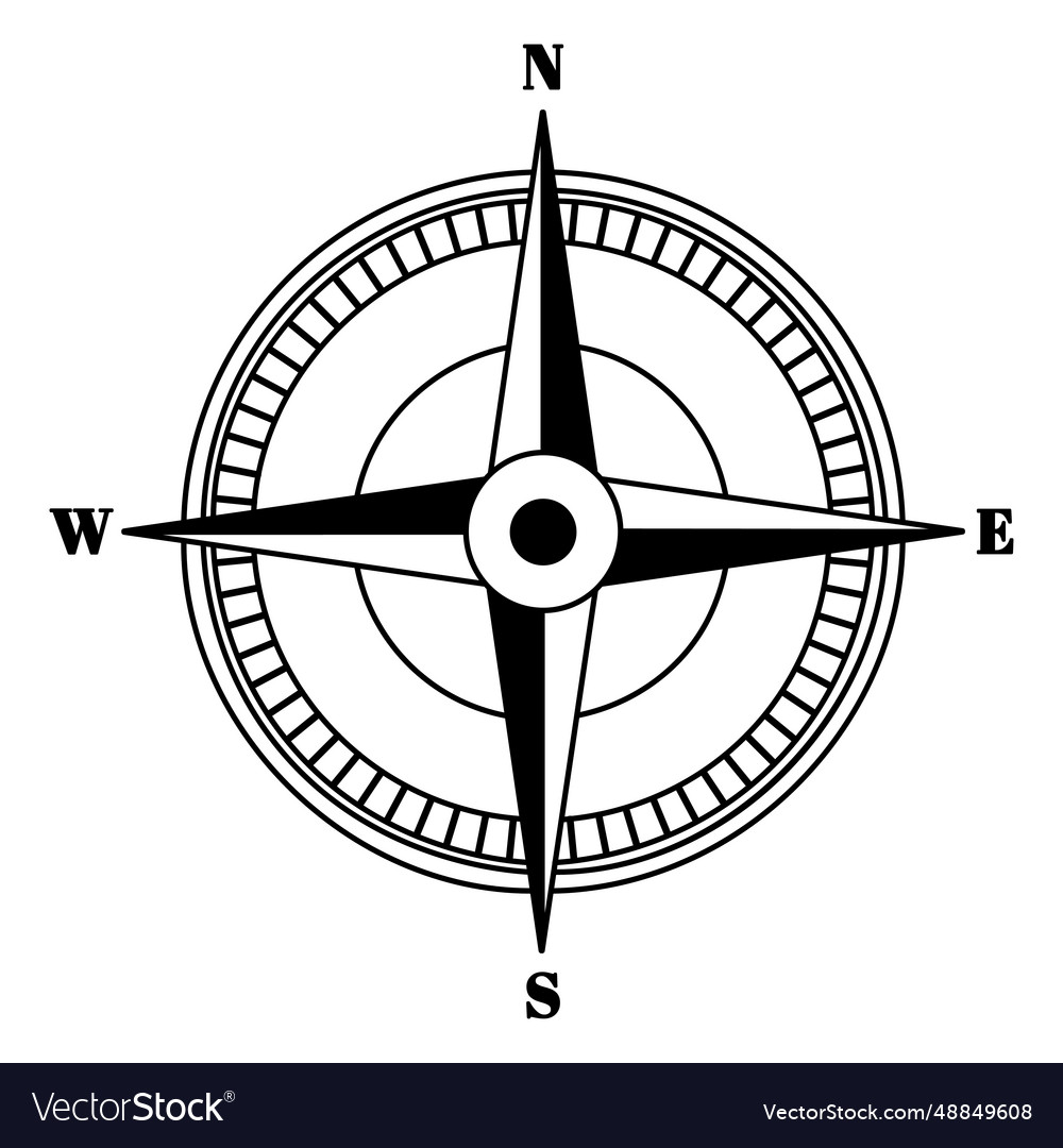 Flat filled stroke compass Royalty Free Vector Image