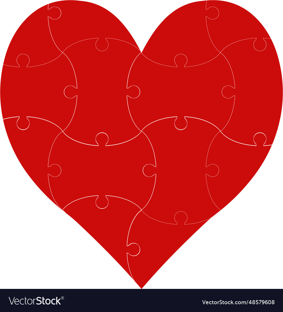 Heart shape puzzle sign love heart puzzle Vector Image