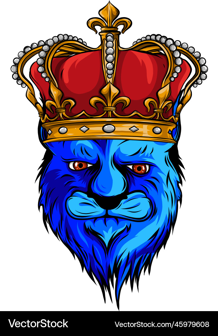 Heraldic lion head Royalty Free Vector Image - VectorStock
