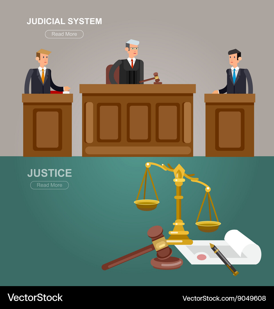 Legal Justice Banner Set Royalty Free Vector Image