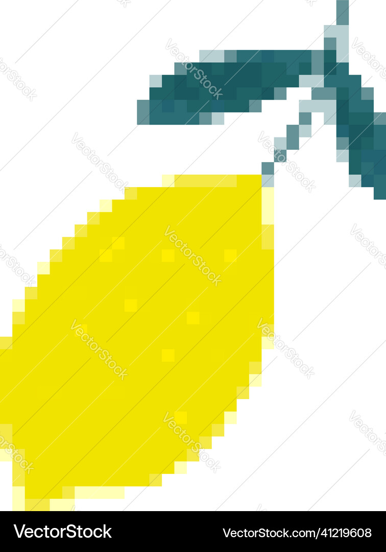 Lemon icon in pixel art style citrus fruit symbol Vector Image